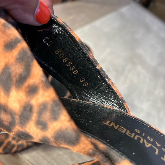 Saint Laurent | Shoes | Saint Laurent Bianca Leopard Print Suede Heeled ...